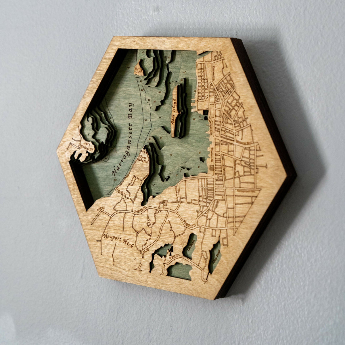 Newport Harbor| 3D Bathymetric Wooden Chart – Surf Exchange Company